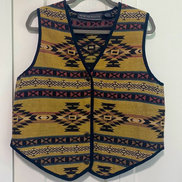 New Identity | Jackets & Coats | Vintage Western Vest Womens Aztec ...